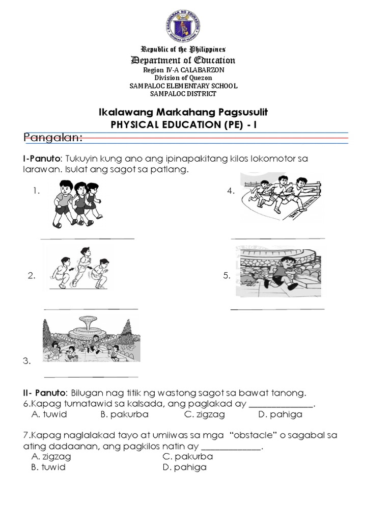 Grade 1 Pe Q2 PT | PDF