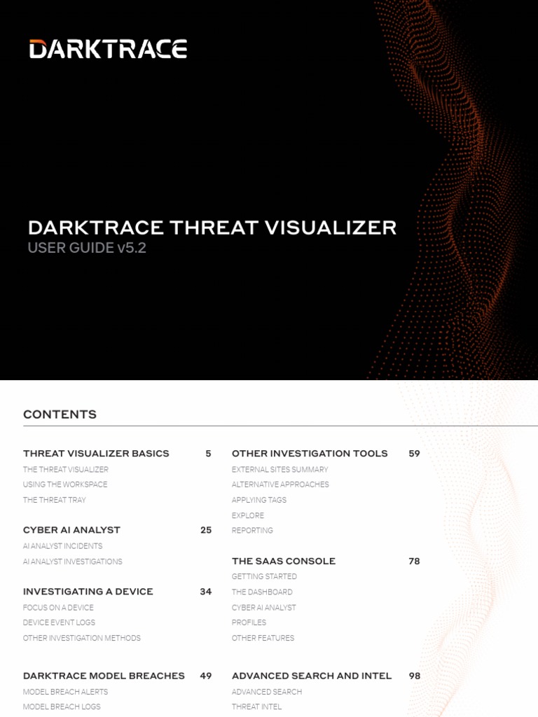 Darktrace Threat Visualizer: User Guide V5.2 | PDF | Computer Network | Artificial Intelligence