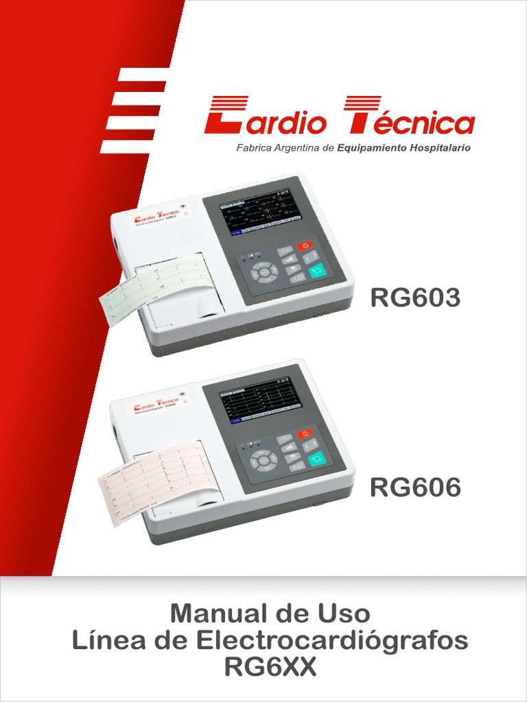 Manual de Uso Línea de Electrocardiógrafos Rg6Xx | PDF | Electrocardiografia