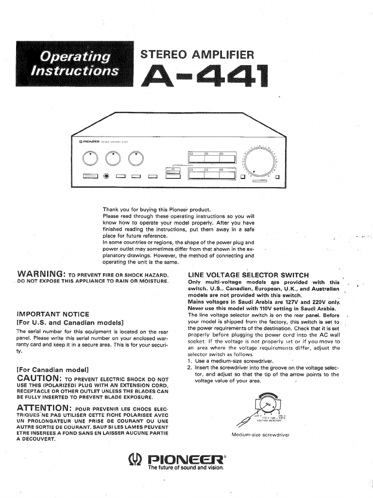 A441 PIONEER User Manual | PDF