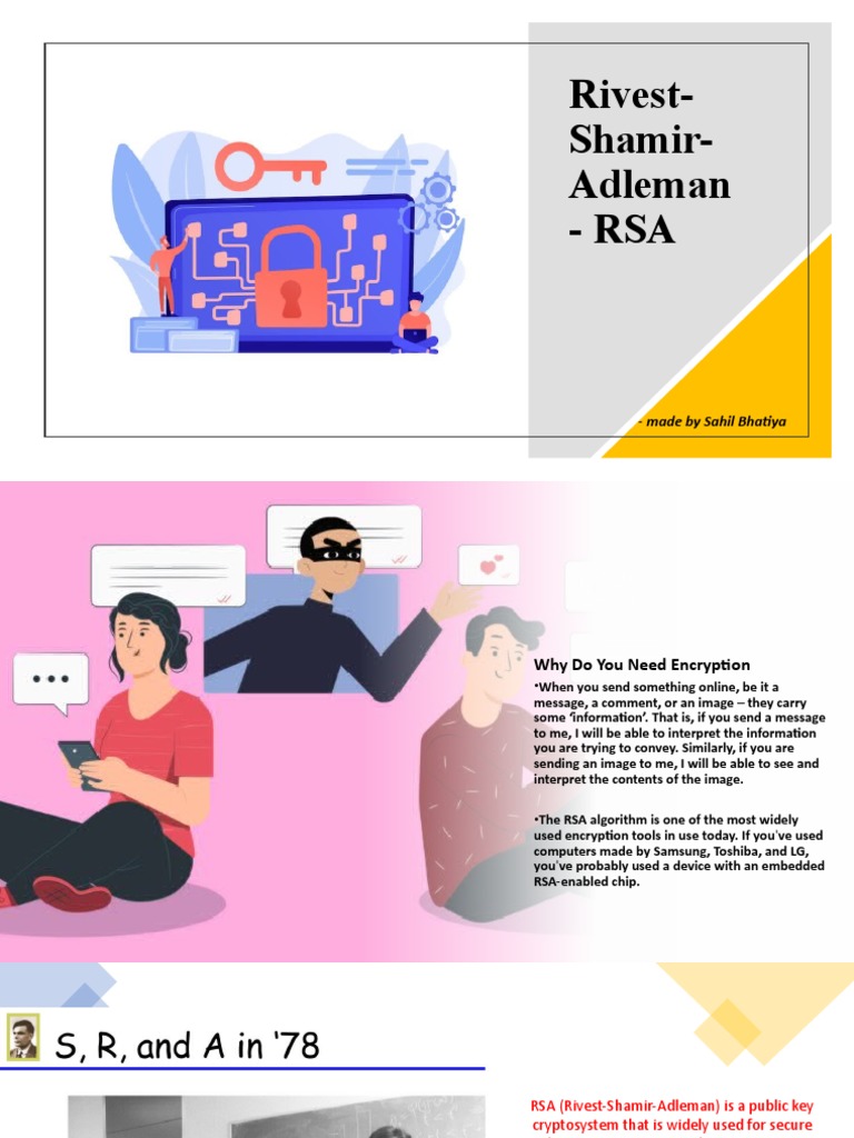 Rivest-Shamir - Adleman - Rsa: - Made by Sahil Bhatiya | PDF | Public Key Cryptography ...