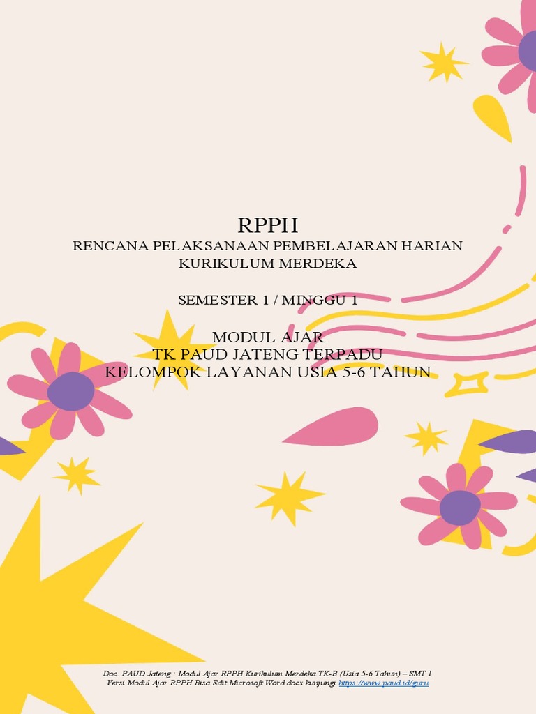 Modul Ajar RPPH TK B | PDF