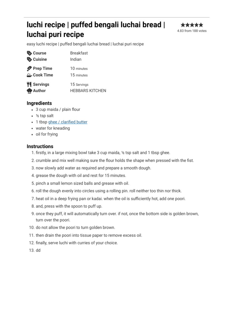 luchi recipe _ puffed bengali luchai bread _ luchai puri recipe ...