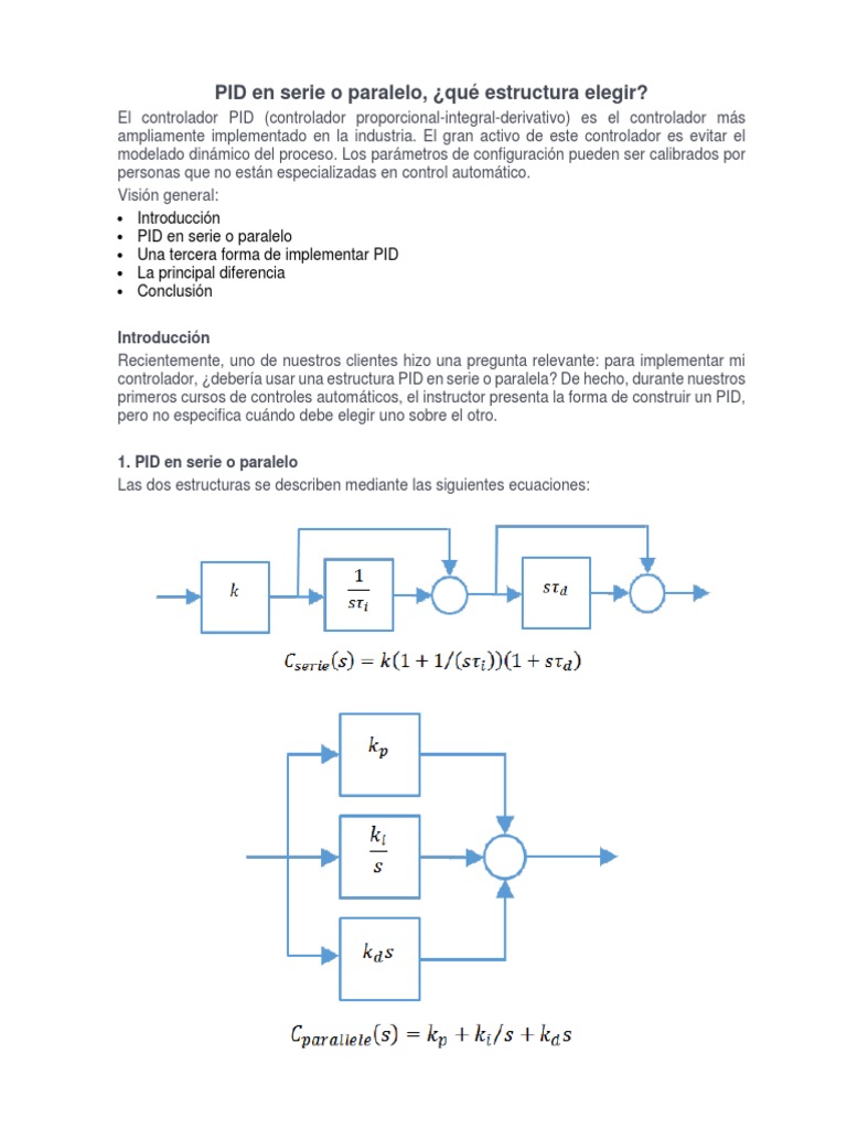 Tipos de Controladores PID | PDF | Ecuaciones | Matemáticas Aplicadas