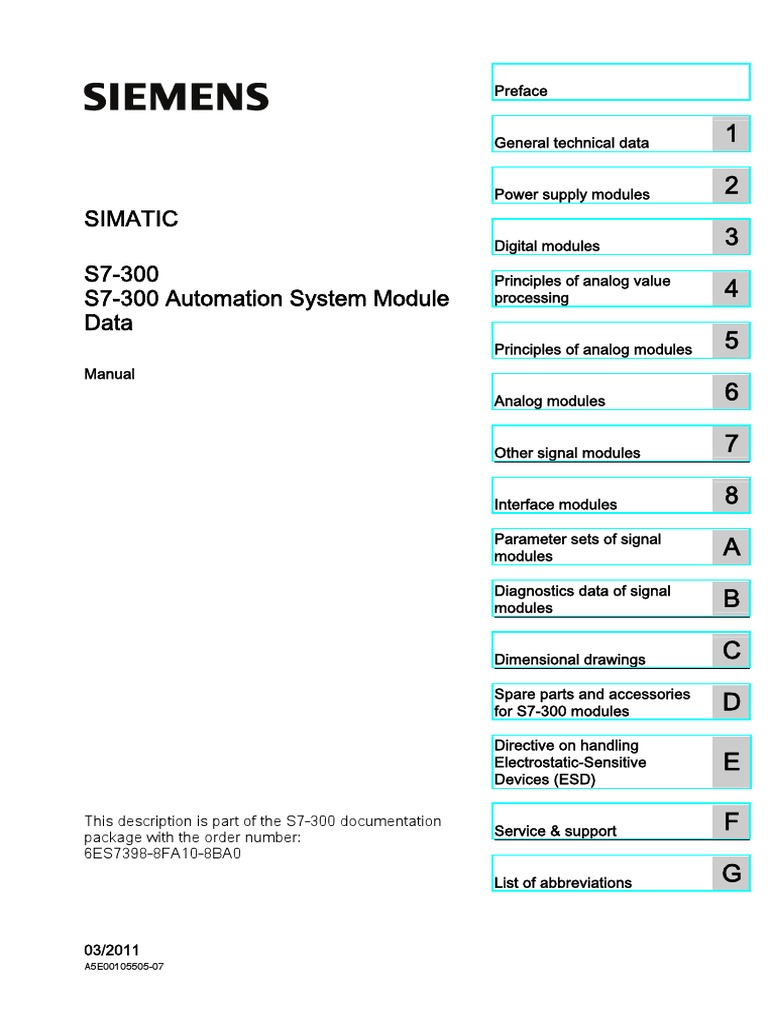 s7300 Module Data Manual en-US en-US | PDF | Power Supply | Input/Output