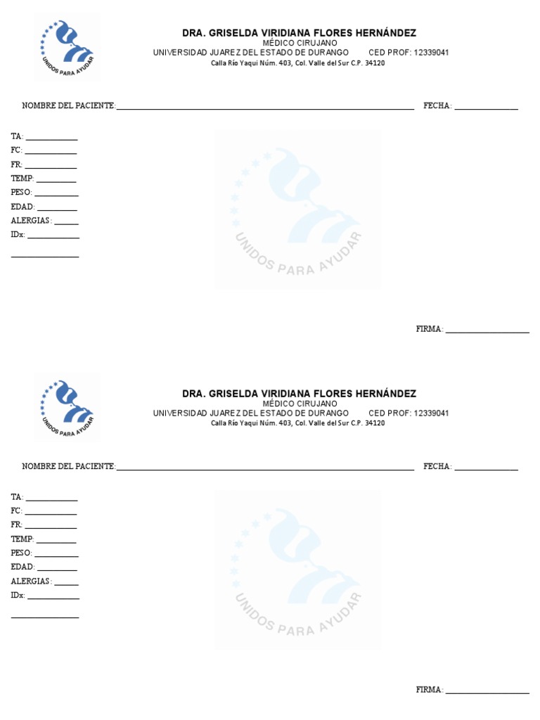 RECETA FORMATO Fundación Best-1 | PDF