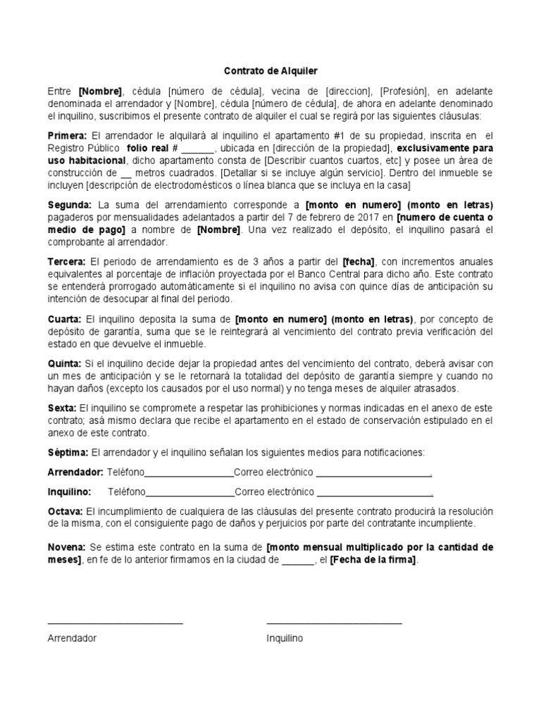 Contrato de Alquiler Machote | PDF | Apartamento