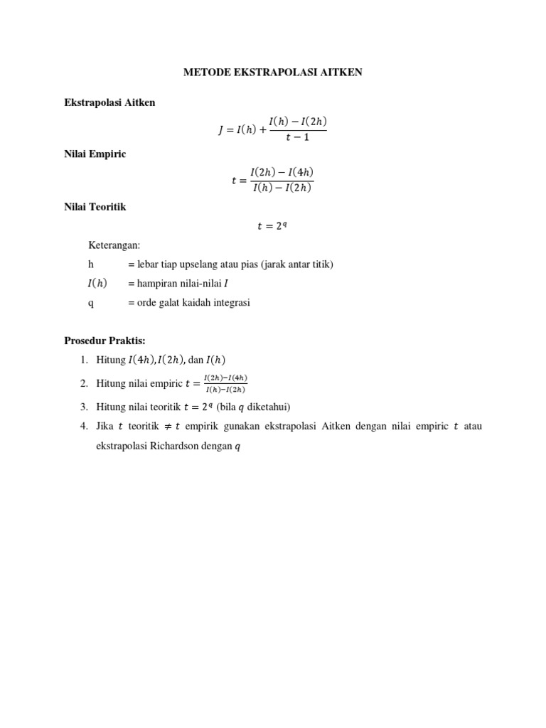 Metode Ekstrapolasi Aitken | PDF
