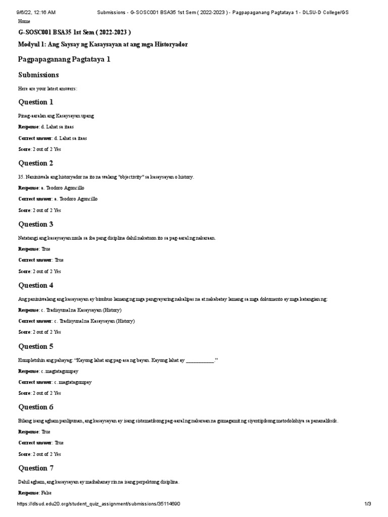 Ang Saysay NG Kasaysayan | PDF