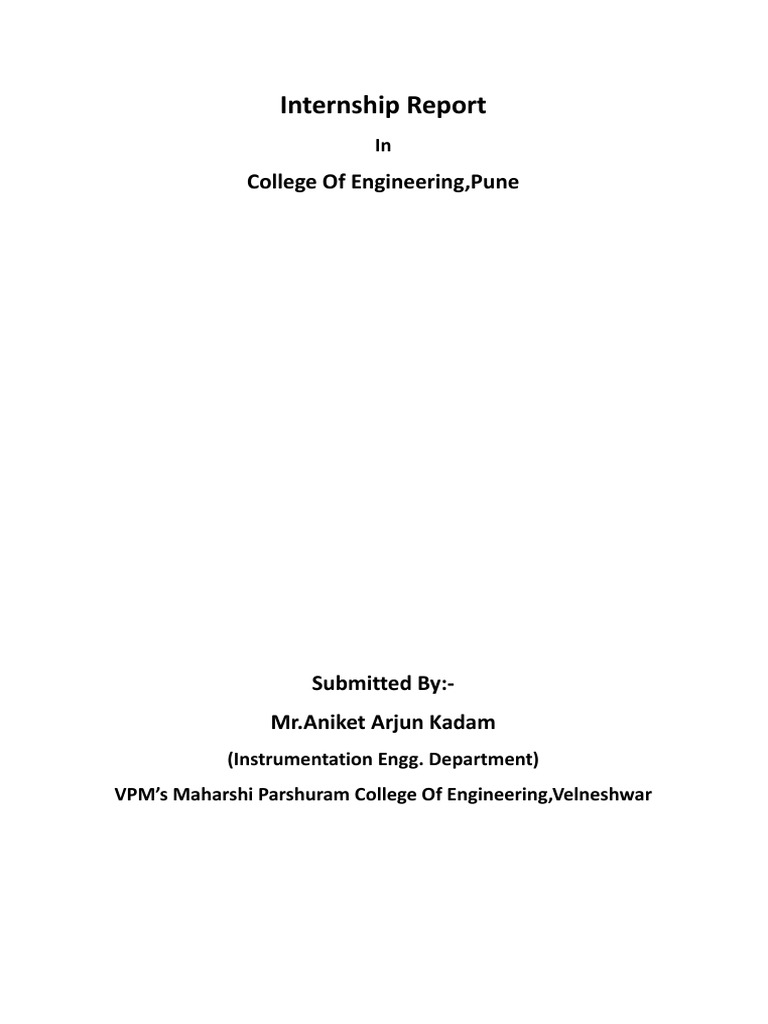 Internship Report COEP Aniket | PDF