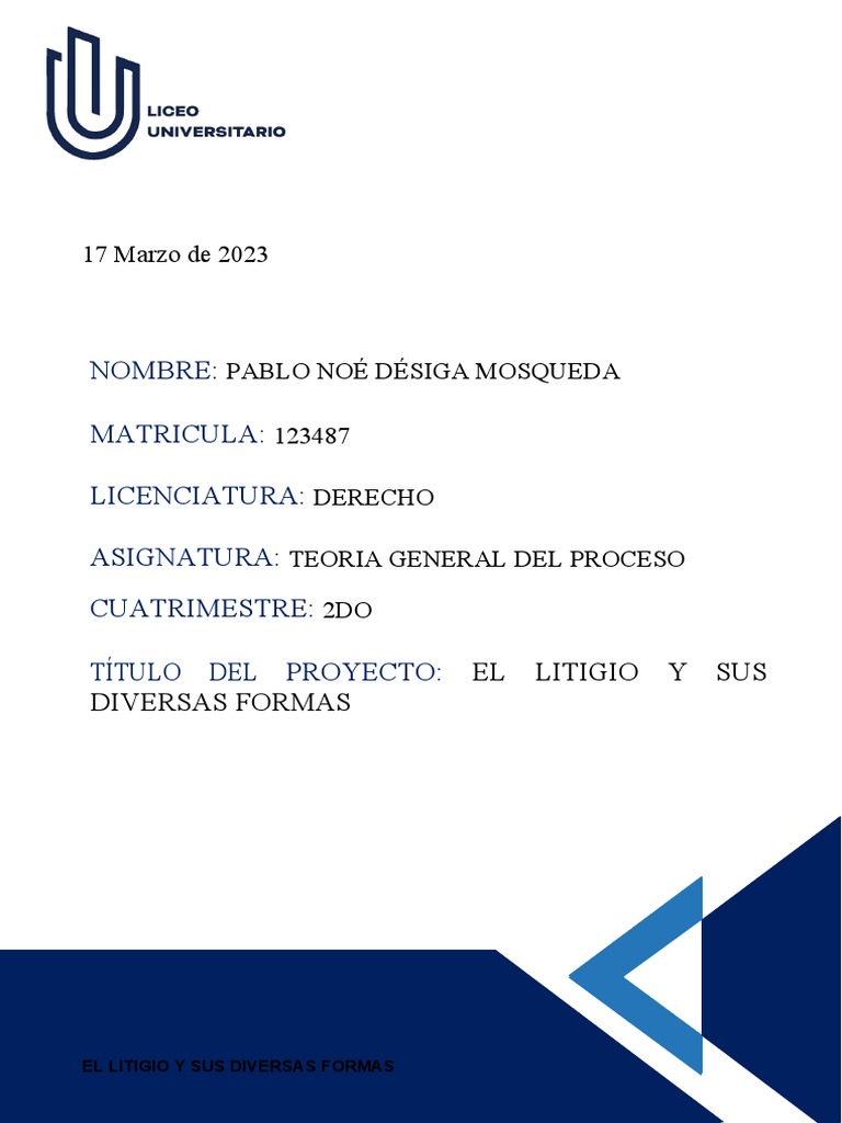Litigio: Definición y Tipos de Juicios | PDF | Jurisdicción | Arbitraje