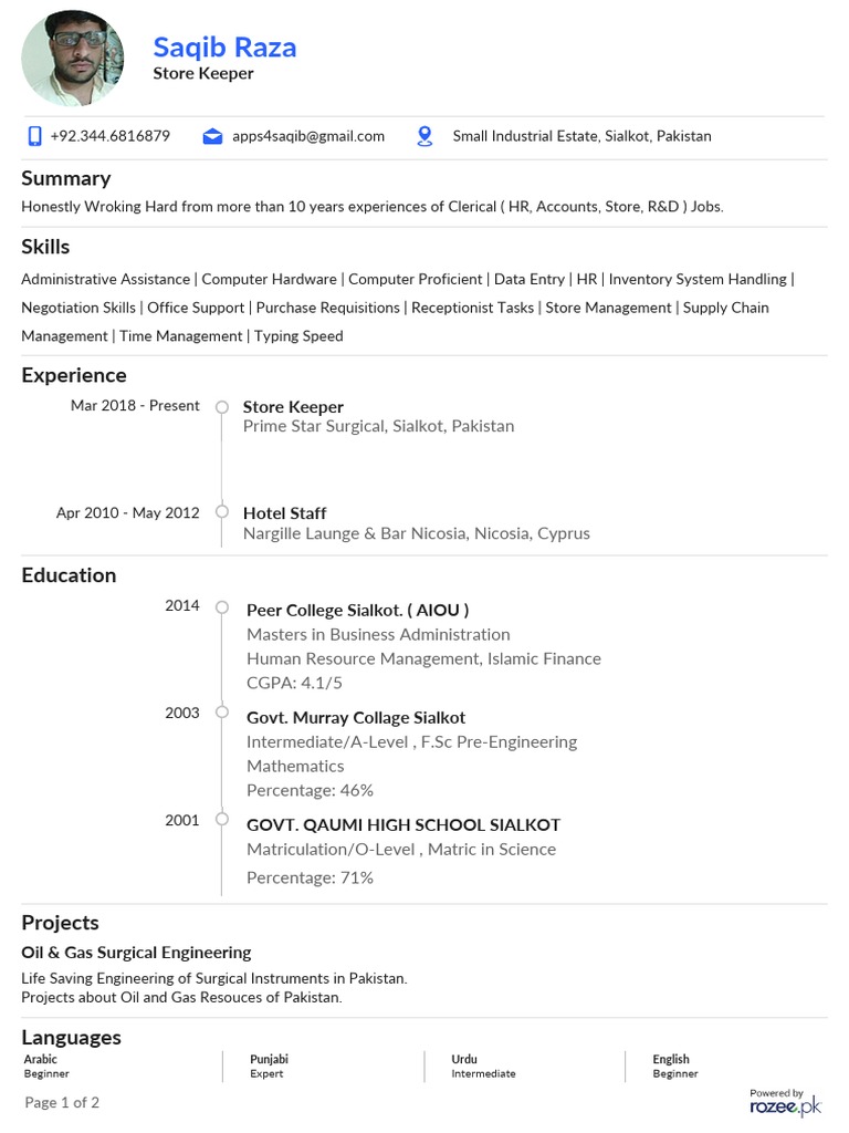 Saqib CV | PDF