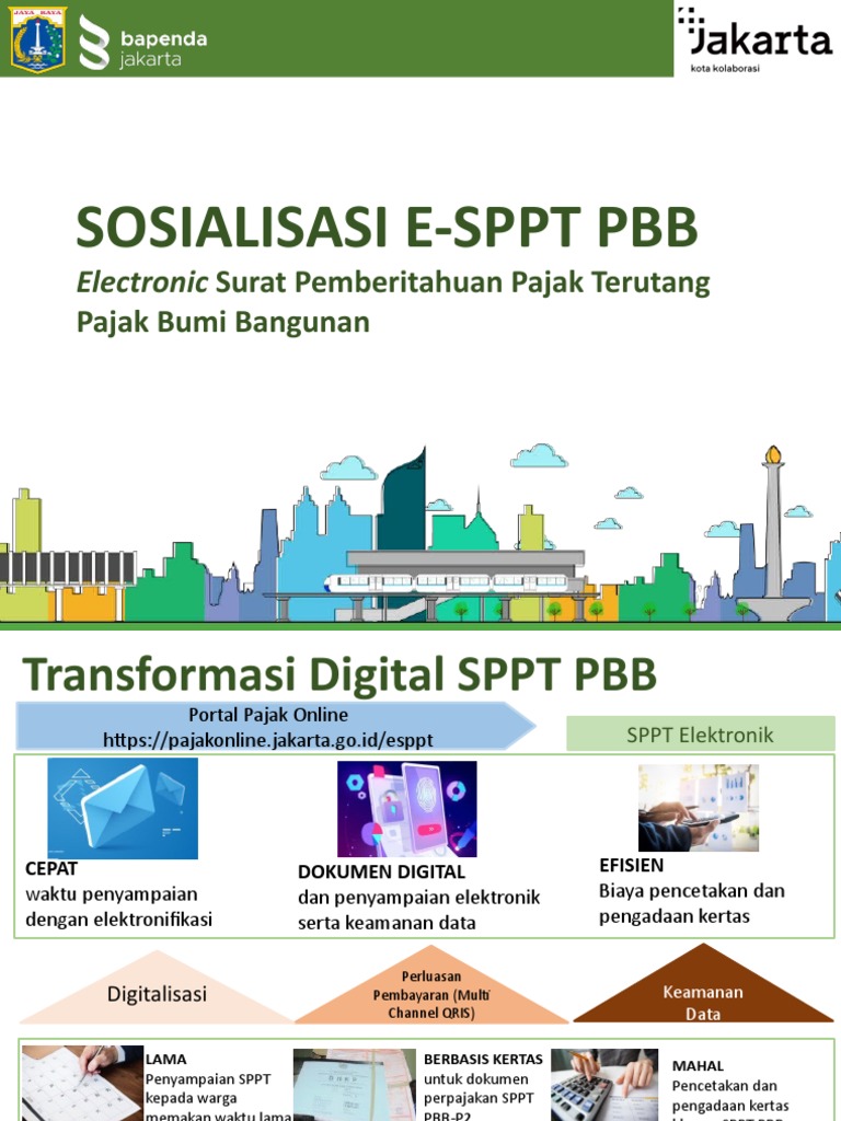 Sosialisasi E-Sppt PBB: Electronic Surat Pemberitahuan Pajak Terutang | PDF