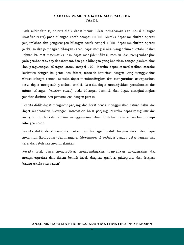 (Atp) Matematika Fase B Kelas 4 Sem 2 | PDF