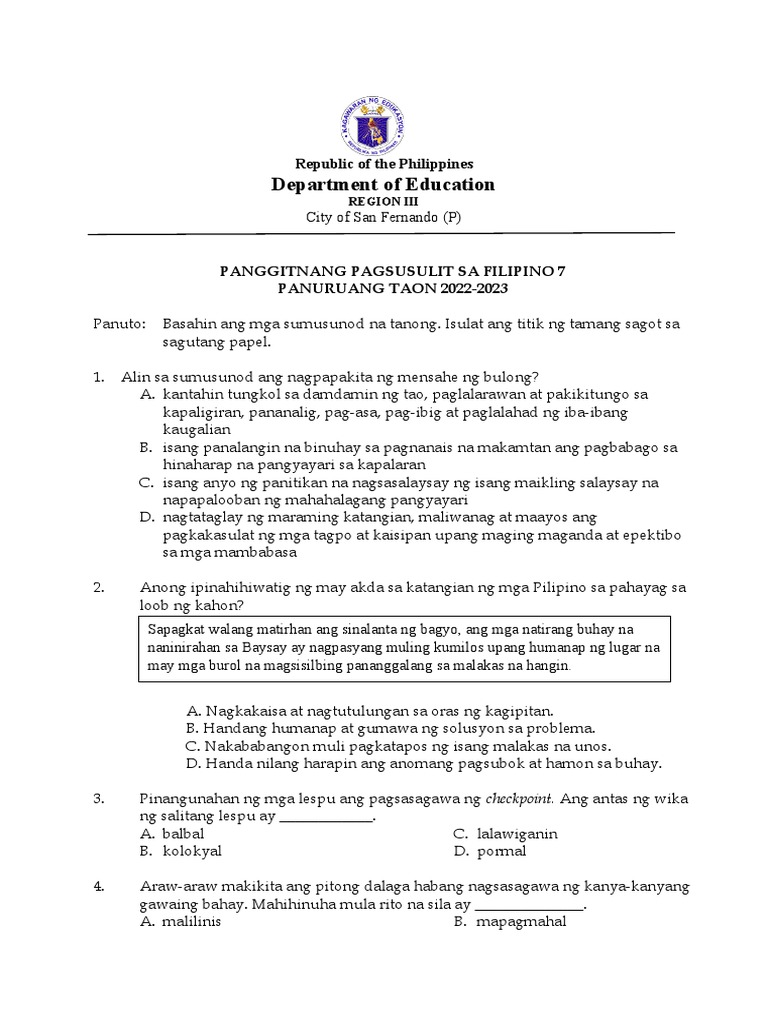 Filipino 7 Mya | PDF