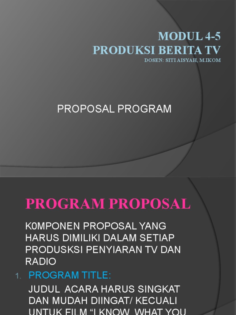 Modul 4-5 Proposal Prorgam | PDF | Seni