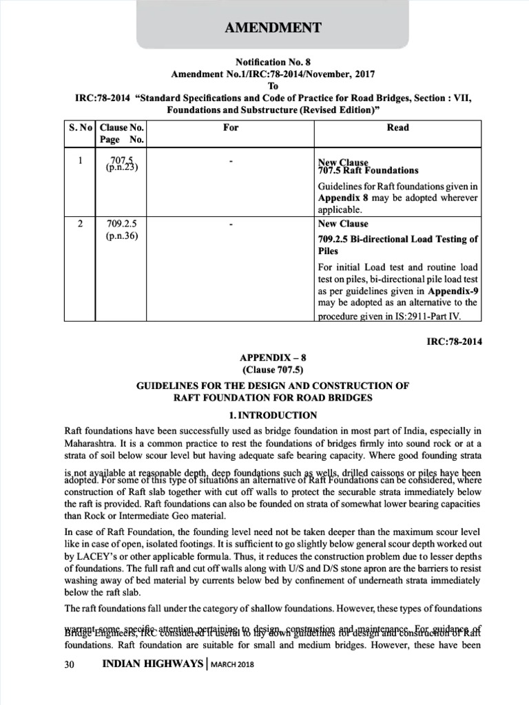 Irc 78 2014 Ammendment Nov 2017 | PDF | Deep Foundation | Concrete