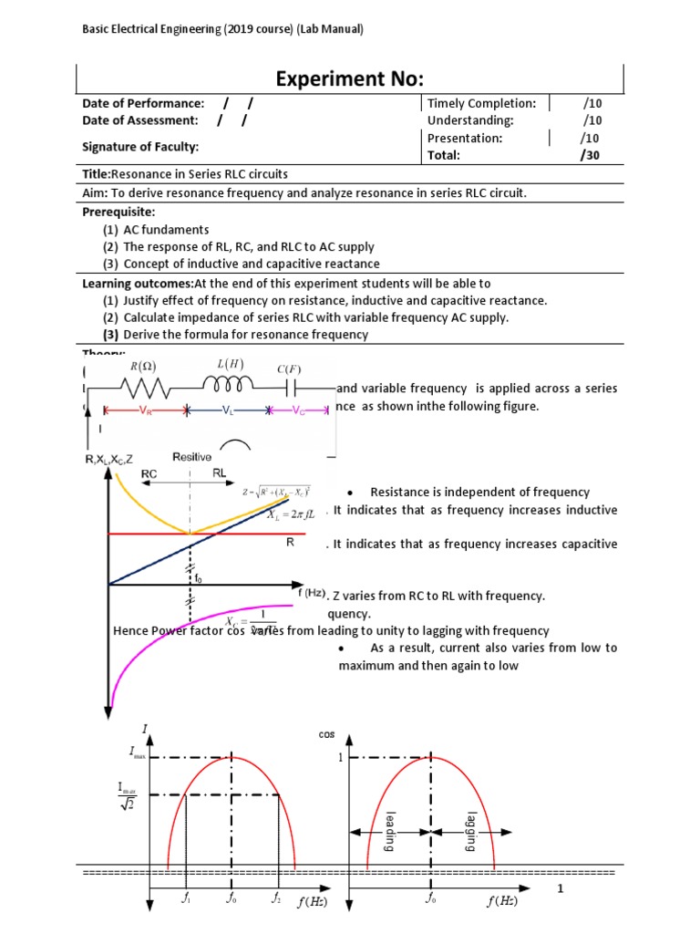 Bee Exp 4 | PDF | Capacitor | Resonance