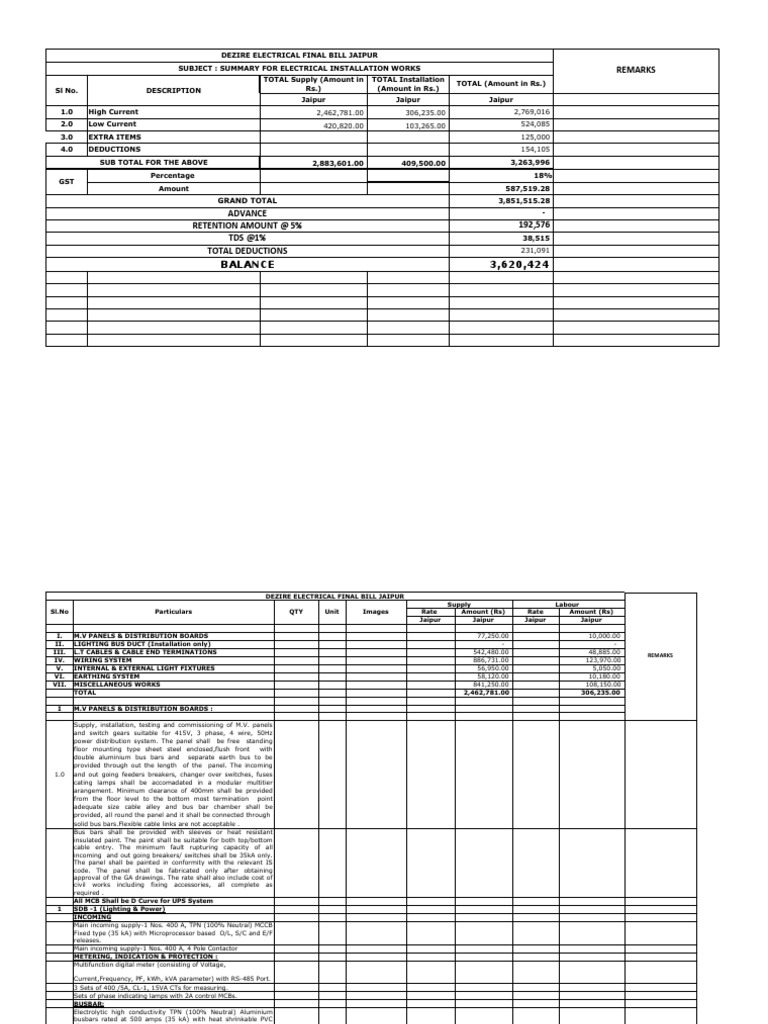 Remarks: Balance 3,620,424 | PDF | Electrical Wiring | Electrical Connector