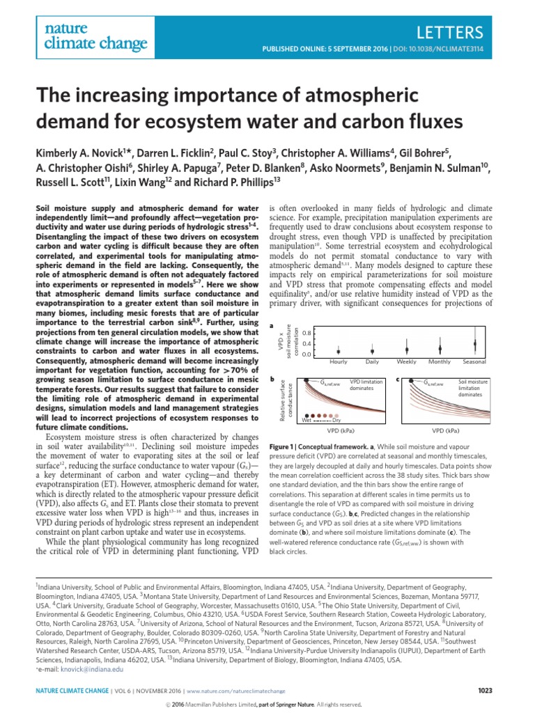 Novick Et Al (2016) - The Increasing Importance of Atmospheric Demand ...