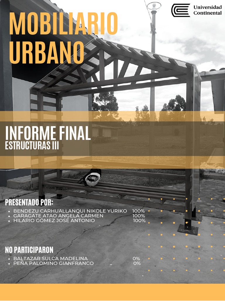 Mobiliario Urbano Orgánico en Huancayo | PDF | Braguero | Rigidez