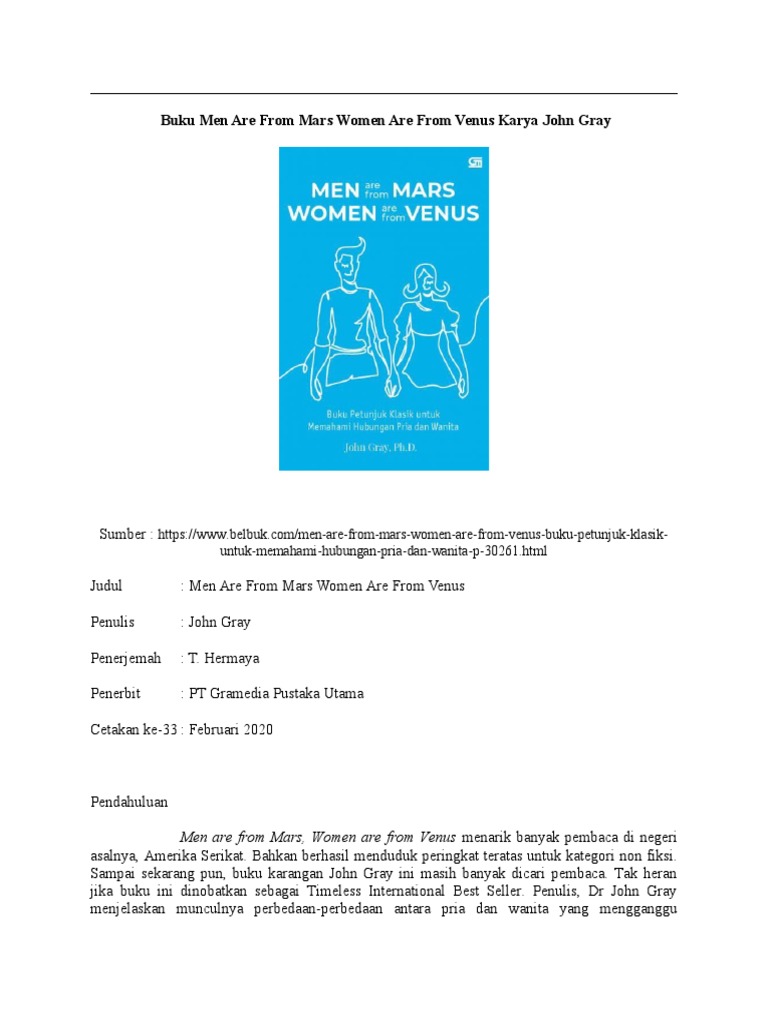 Buku Men Are From Mars Women Are From Venus Karya John Gray Pdf