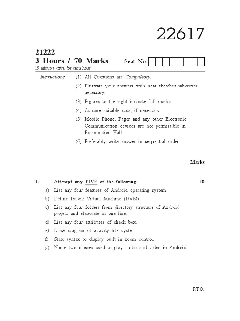 2022 Summer Question Paper (Msbte Study Resources) | PDF | Android (Operating System) | User ...