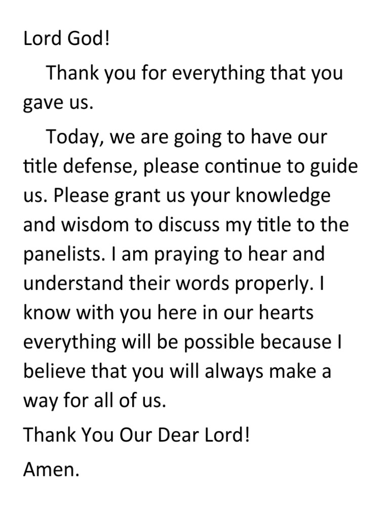 Title Defense Prayer | PDF
