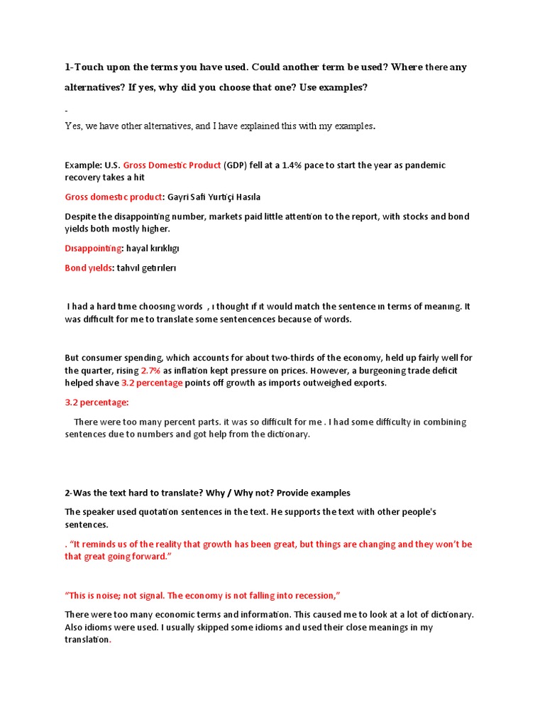 1-Touch Upon The Terms You Have Used. Could Another Term Be Used? Where ...