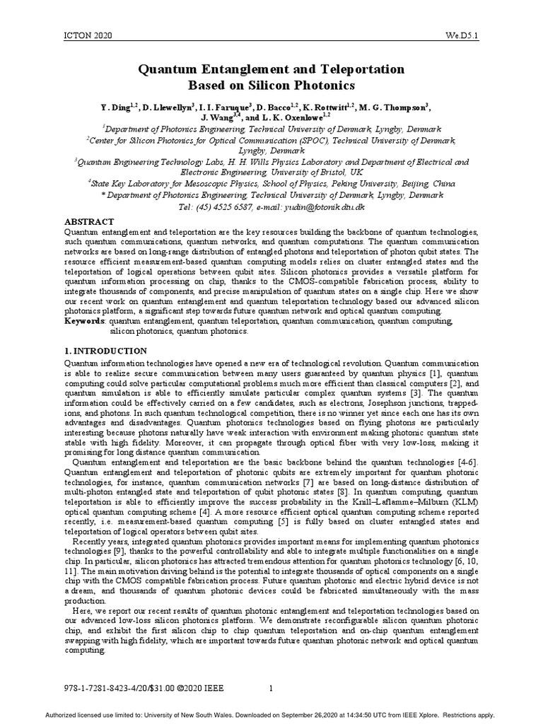 Quantum Entanglement | PDF | Quantum Entanglement | Quantum Computing Quantum Entanglement | PDF | Quantum Entanglement | Quantum Computing