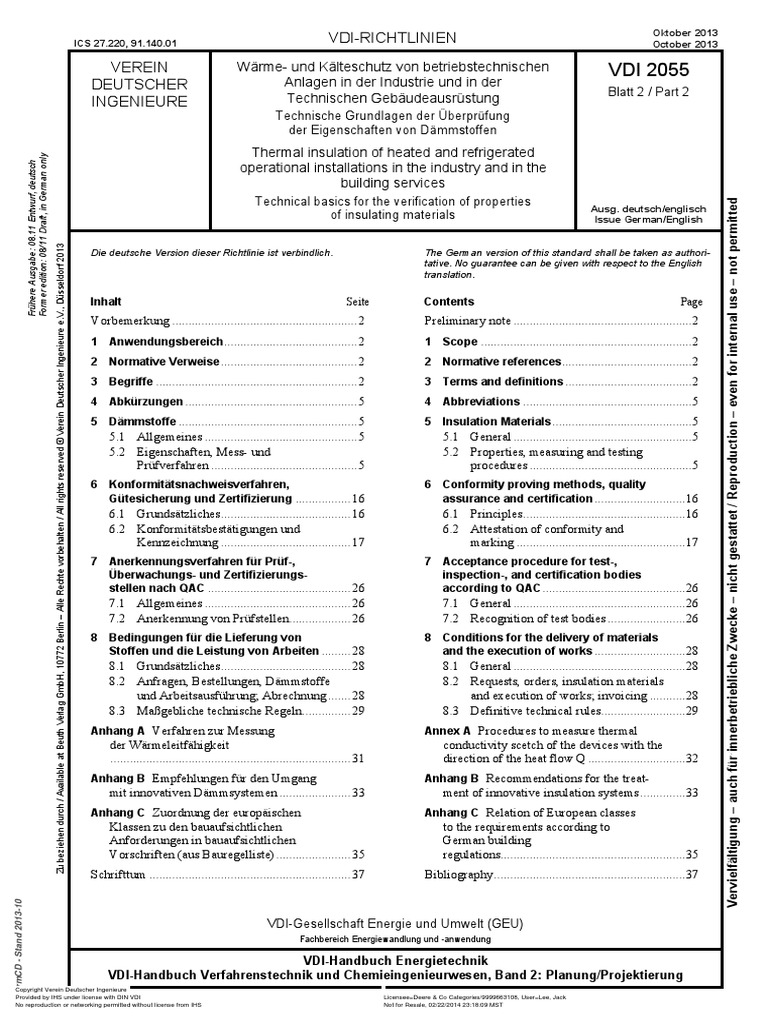 VDI 2055 Part 2【2013】Technical Basics For The Verification Of ...