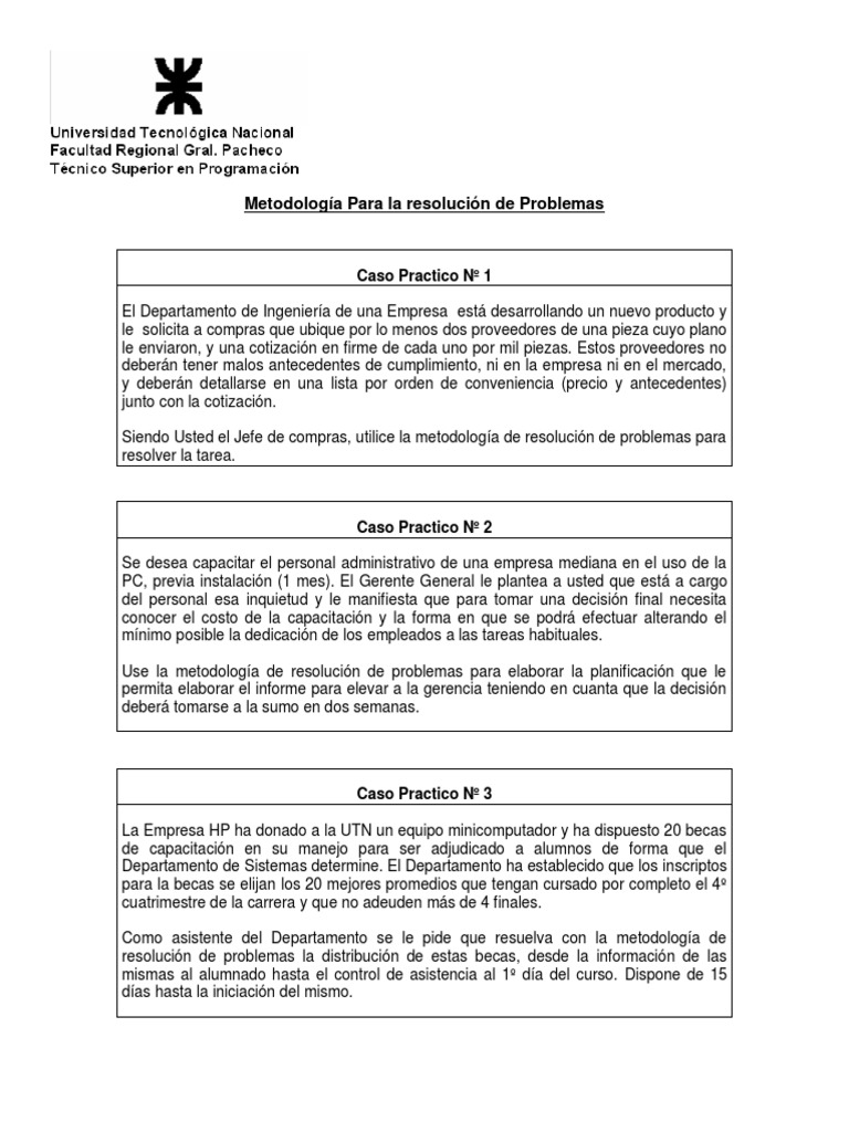 Metodología para La Resolución de Problemas | PDF