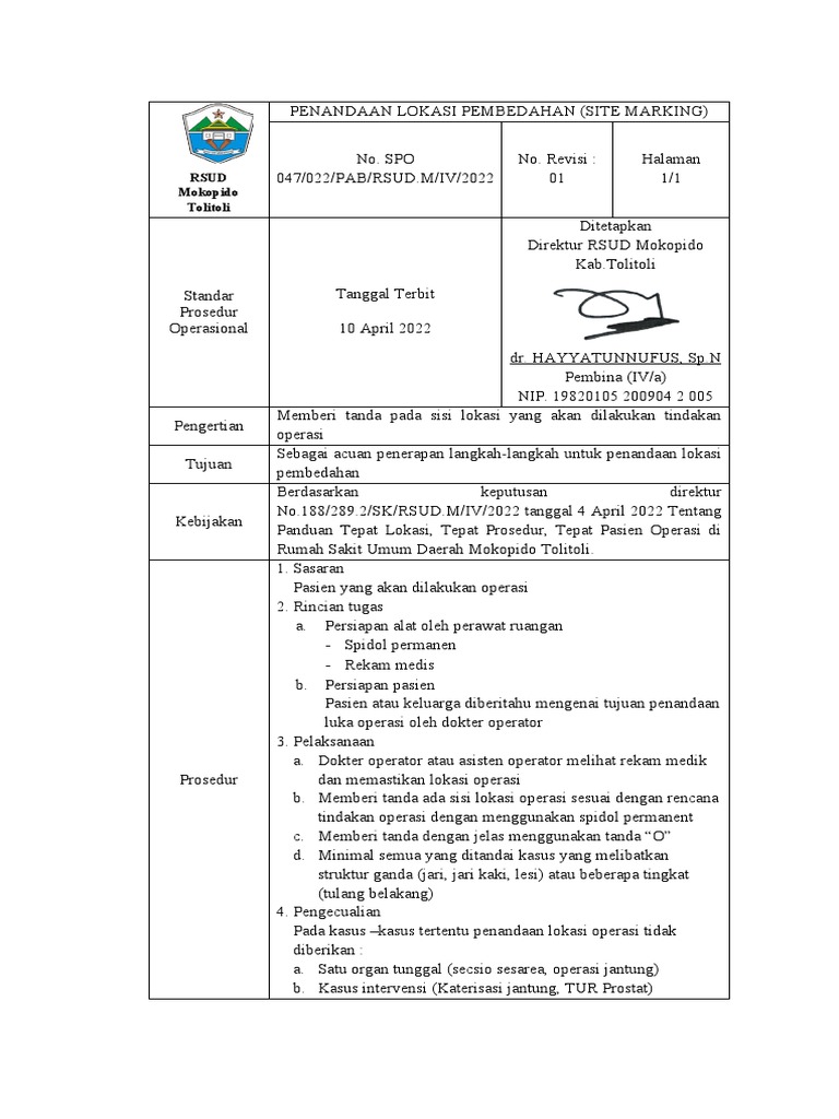 22 Spo Site Marking | PDF
