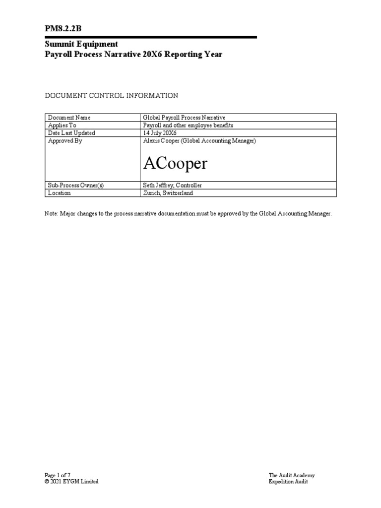 ASSR - AA - STF - NEW - L8 - PM8.2.2B - Payroll Process Narrative | PDF ...