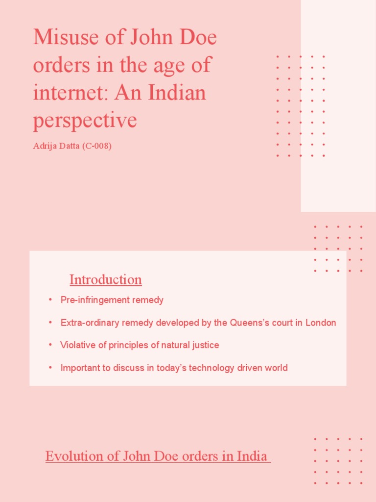 Adrija John Doe | PDF | Internet | Justice