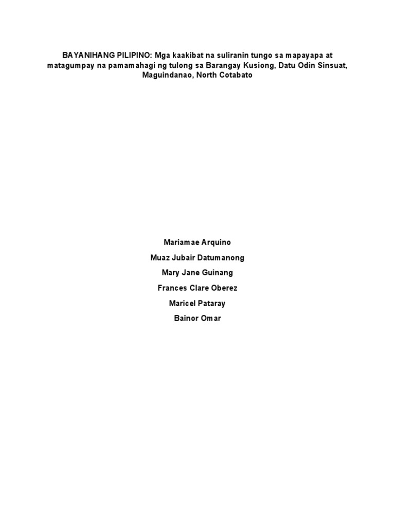 Bayanihang Pilipino | PDF