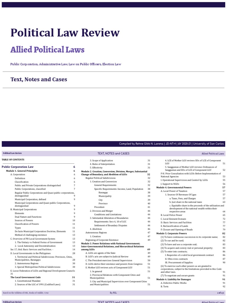 Political Law Review | PDF | Elections | Absentee Ballot
