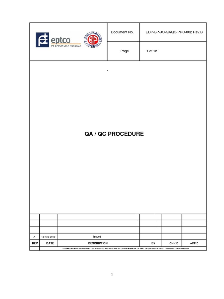 Quality Assurance and Quality Control Procedure for Civil, Structural ...