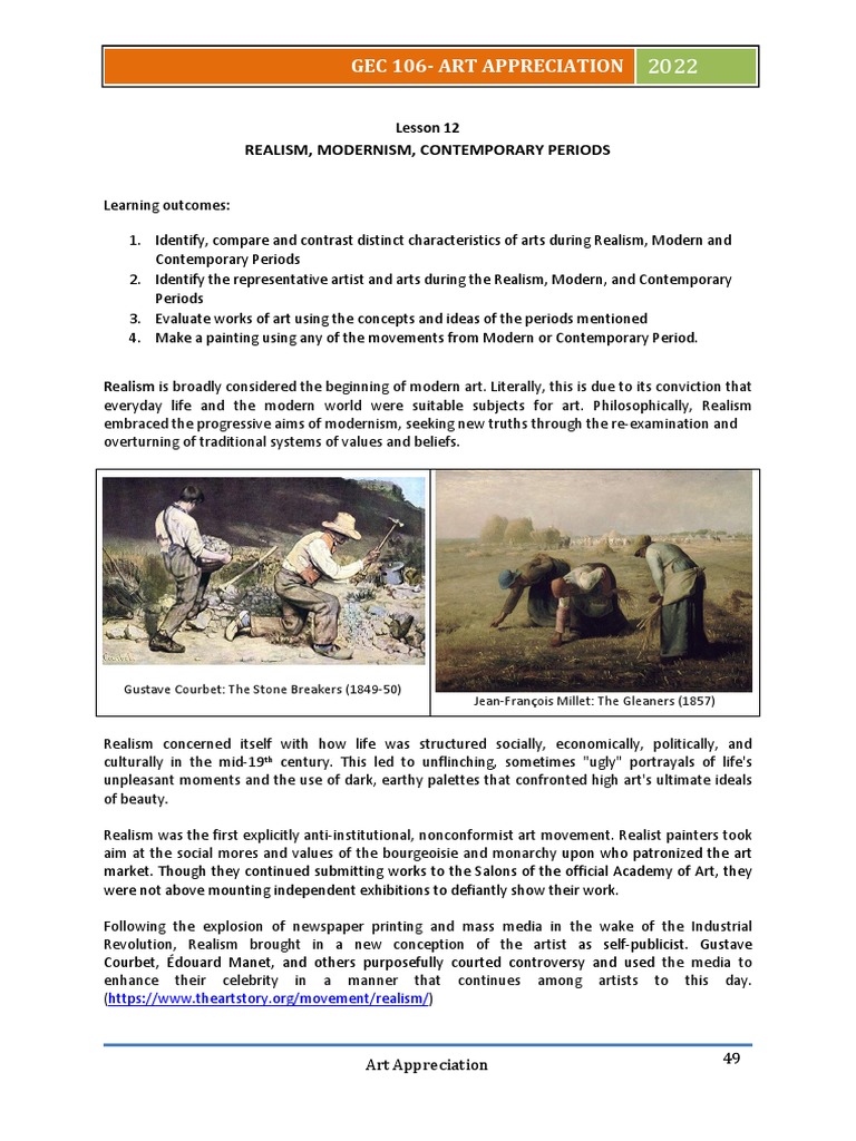 Lesson 12 | PDF | Cubism | Modern Art