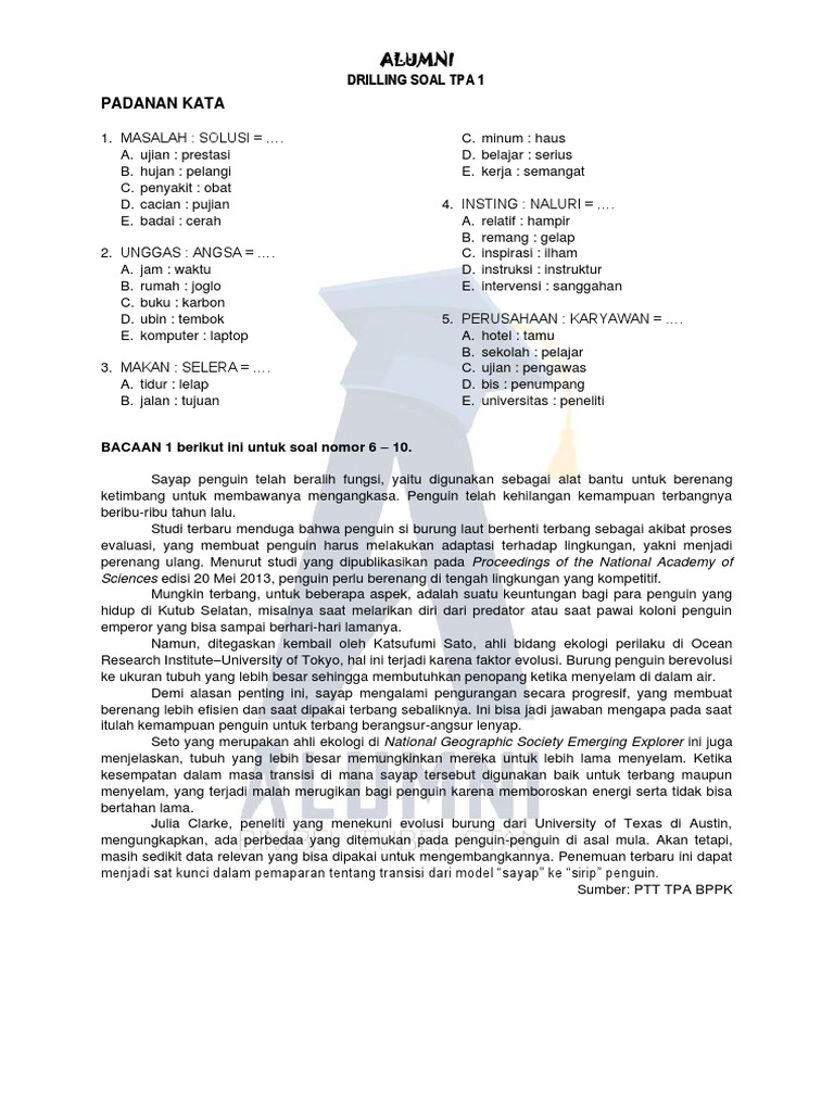 Drilling Soal TPA 1 | PDF