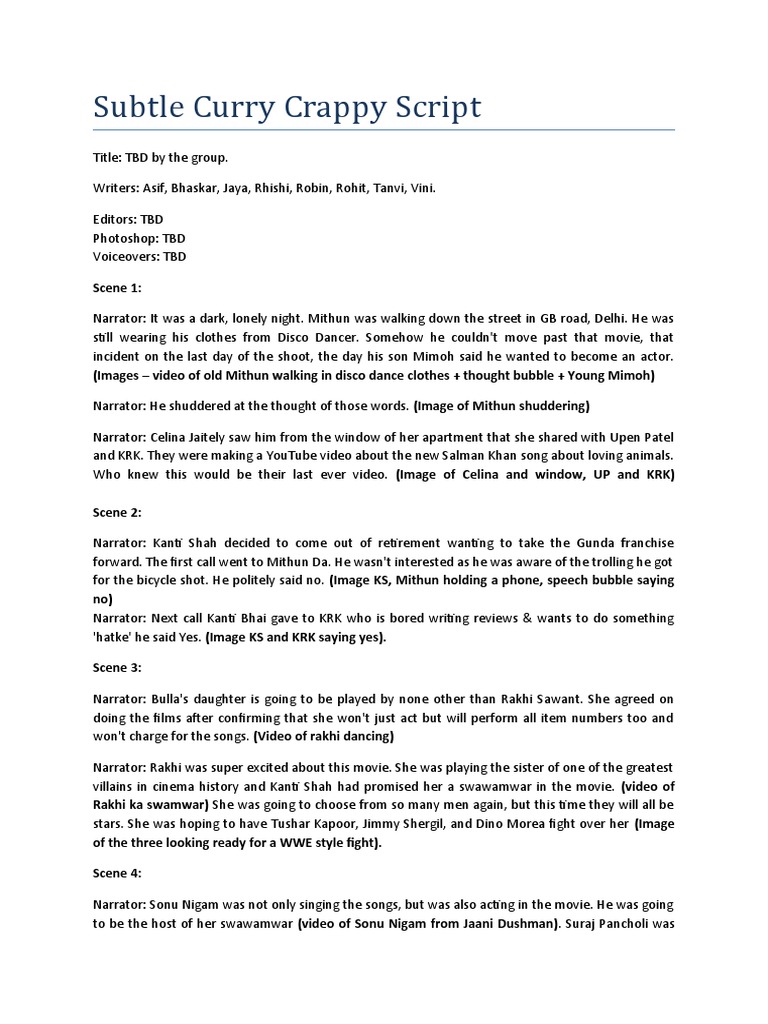 SCCE Script Final | PDF