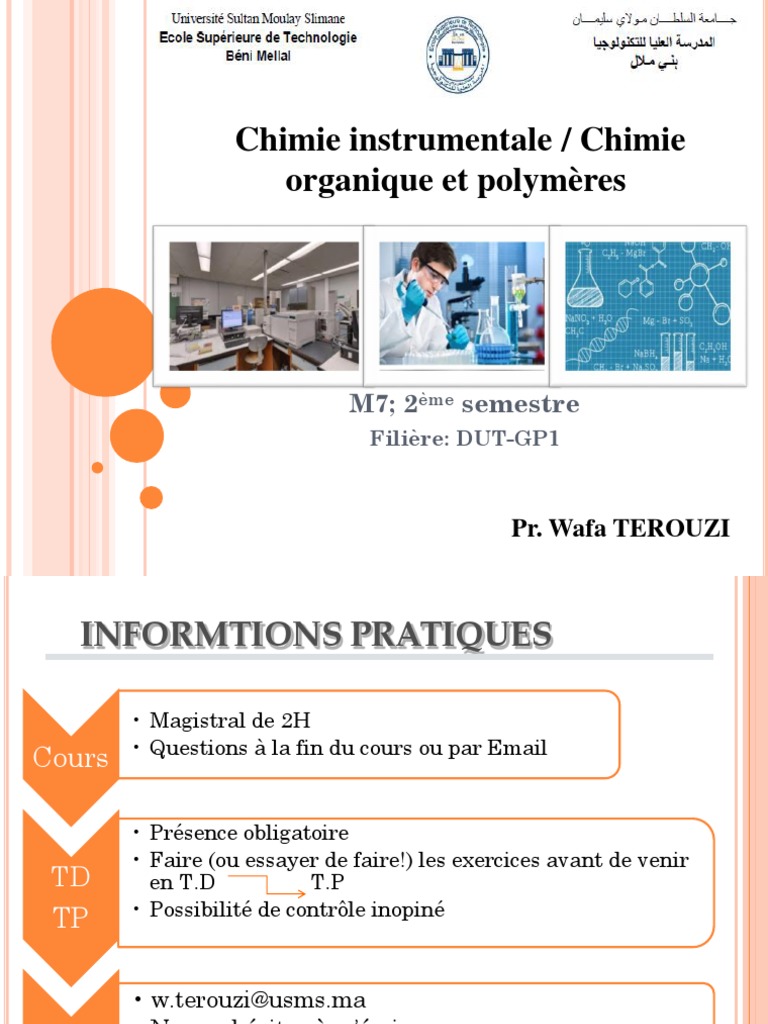 Cours de Chimie Organique et Instrumentale | PDF