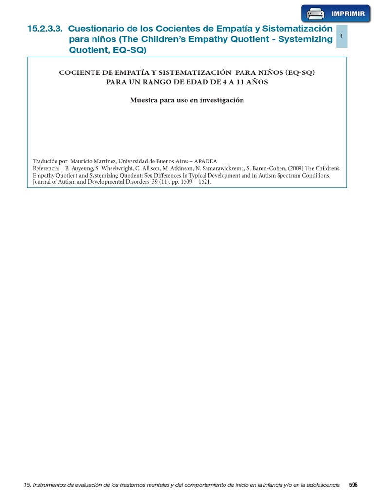 15.2.3.3. Cuestionario de Los Cocientes de Empatía y Sistematización ...