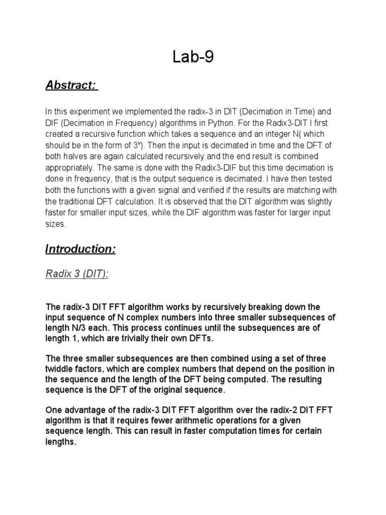 Lab 9 | PDF | Signal Processing | Computer Programming