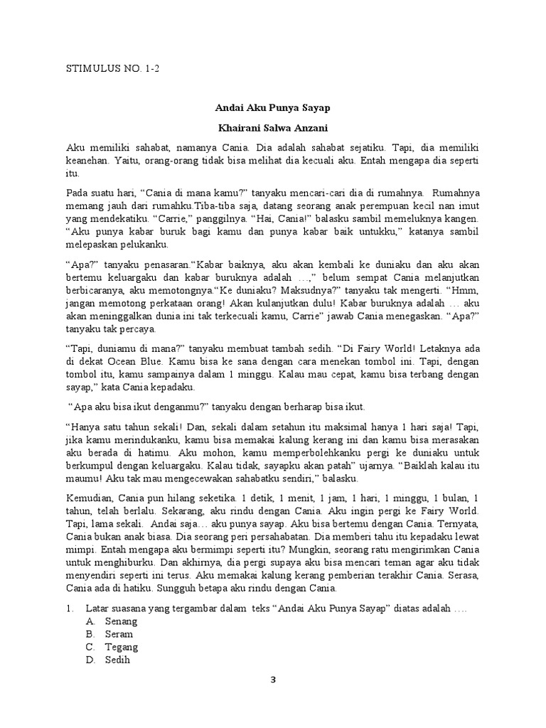 Andai Aku Punya Sayap Khairani Salwa Anzani | PDF