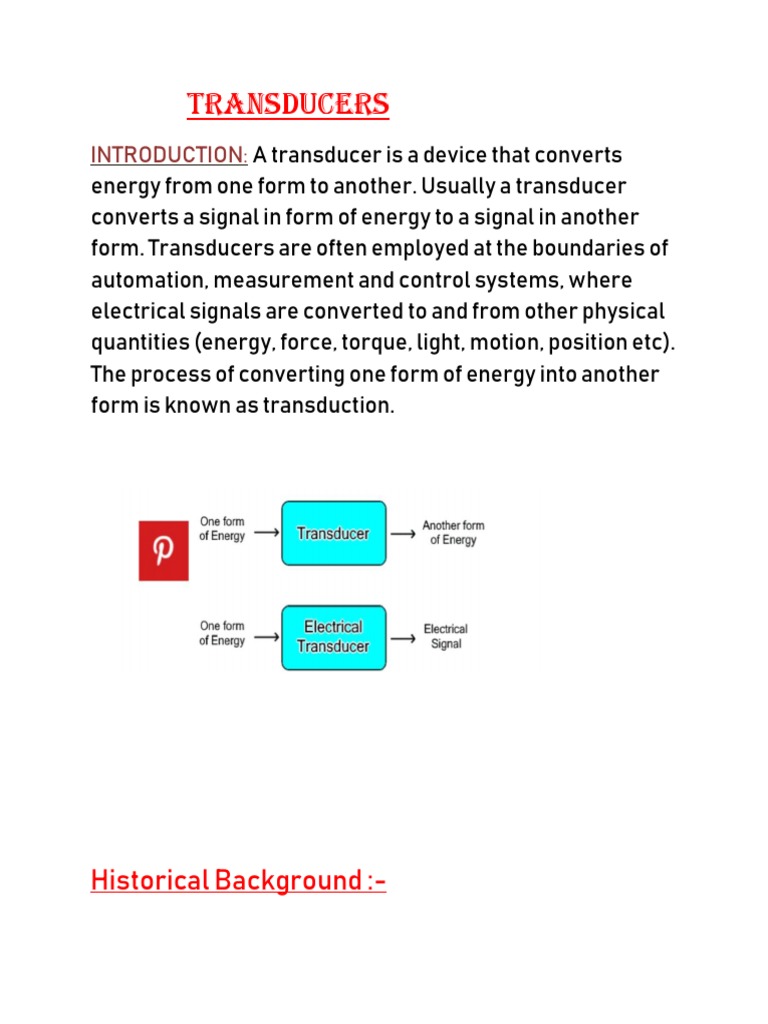 Understanding Transducers: Types & Functions | PDF | Inductance | Sensor