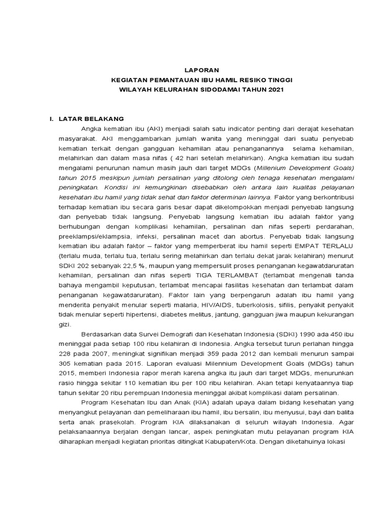 Lap Kegiatan Kunj, Rumah Bumil Resti | PDF | Pengembangan Diri
