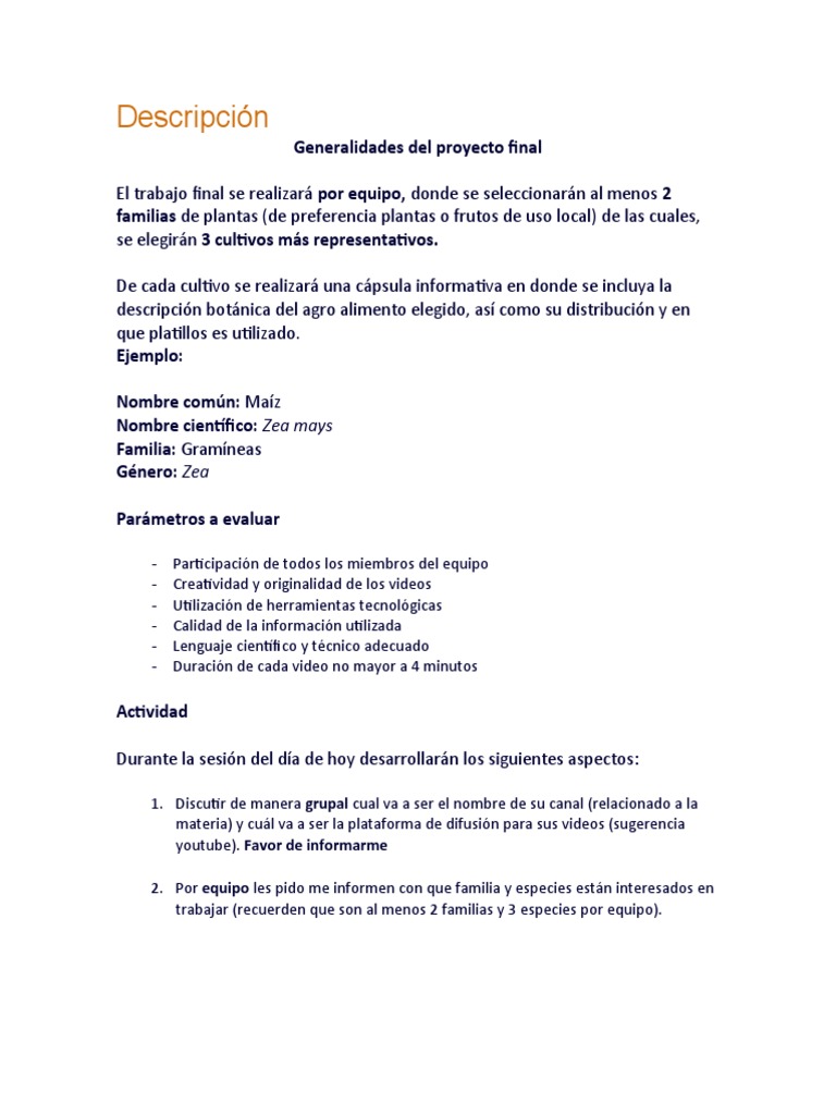 Proyecto Final de Botanica | PDF