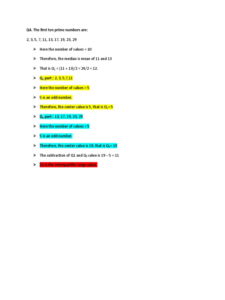 Q4. The First Ten Prime Numbers Are | PDF