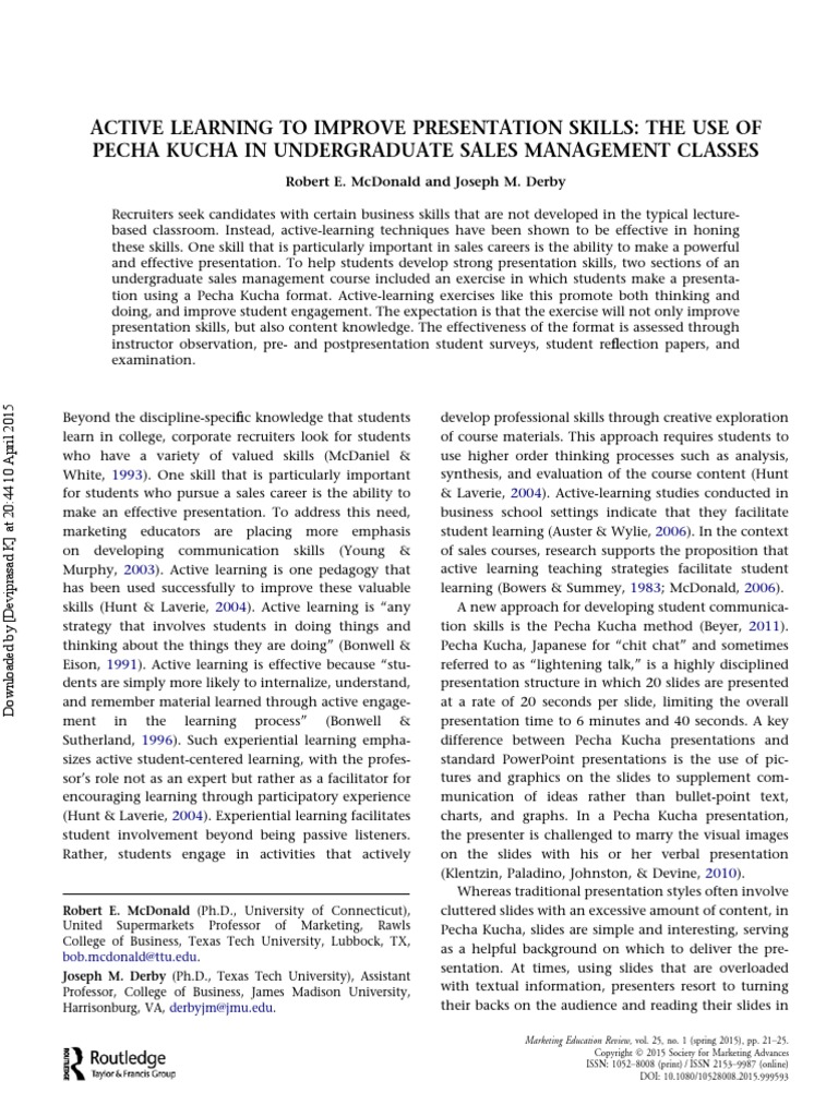 Petcha Kucha Article | PDF | Cognition | Learning